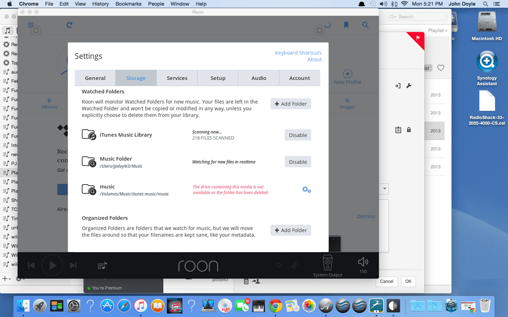 What do I need to do to connect Roon on my Mac to my Synology NAS ...