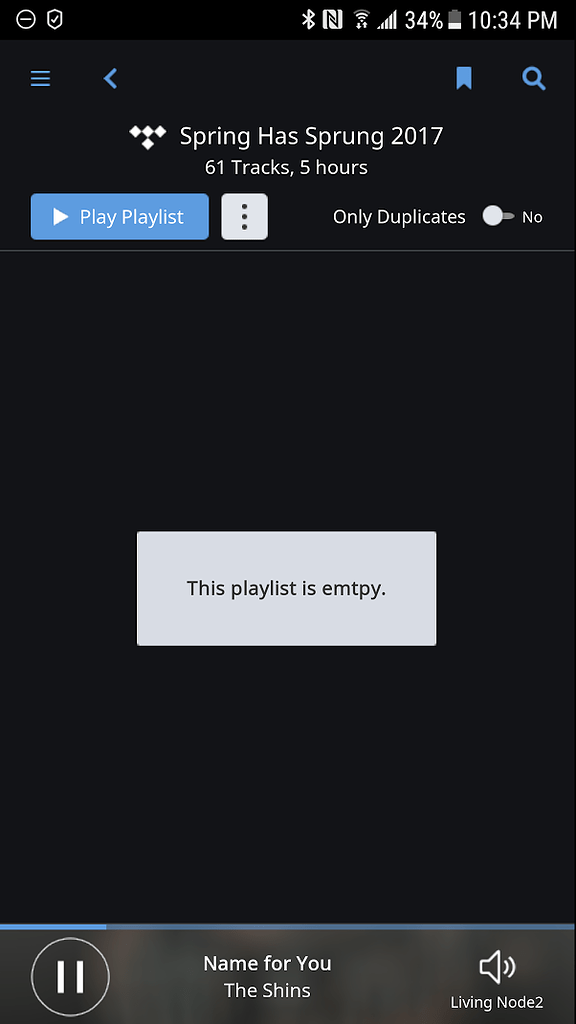 Tidal playlist shows empty but it's not - Support - Roon Labs Community