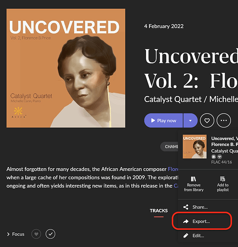 How to export the details of the albums in a "Focus" result? - Roon Software Discussion - Roon ...