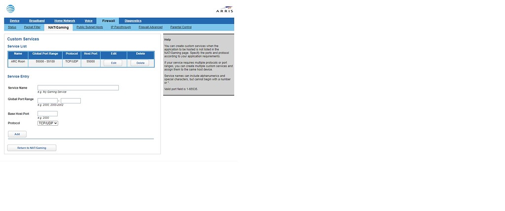 ARC doesn't work with my ARRIS NVG599 router - ARC: Port Forwarding Help - Roon Labs Community