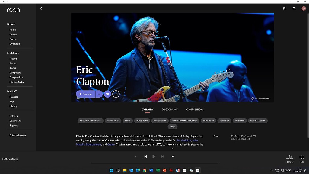 Roon 1.8 Build 918 - Artist Discography disappears in a second ...
