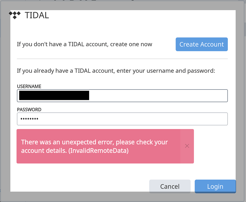Roon + tidal: cannot login - Support - Roon Labs Community