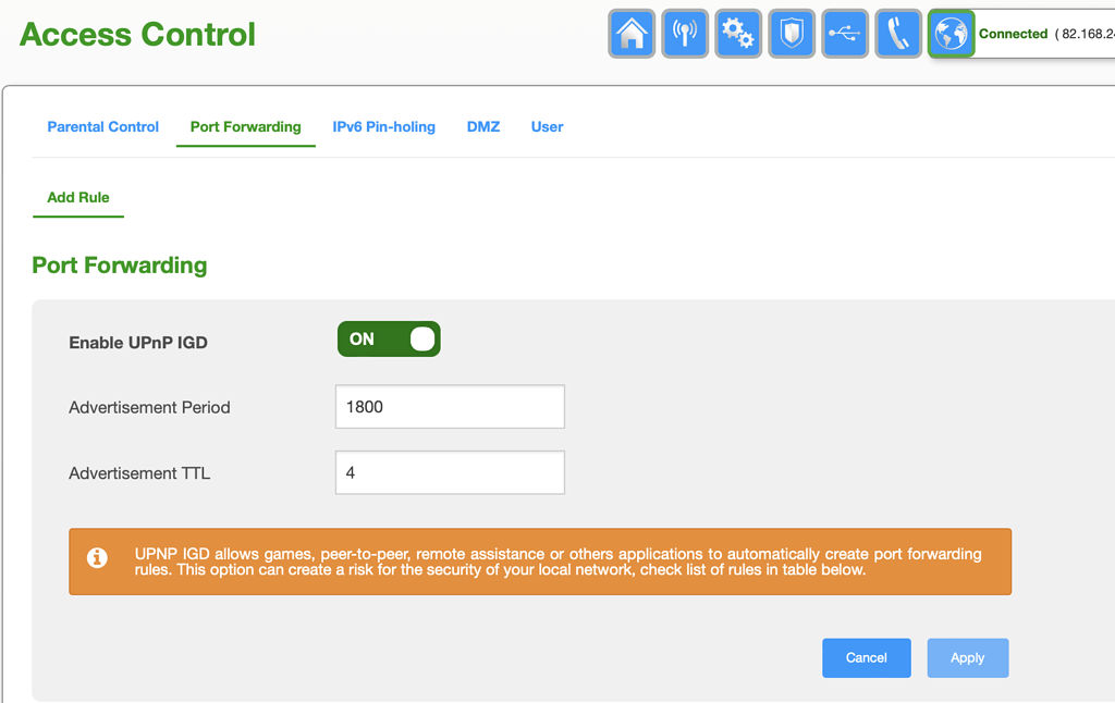 KPN Glassfibre - "Can't find UPnP Service with WAN IP" in Diagnostics ...