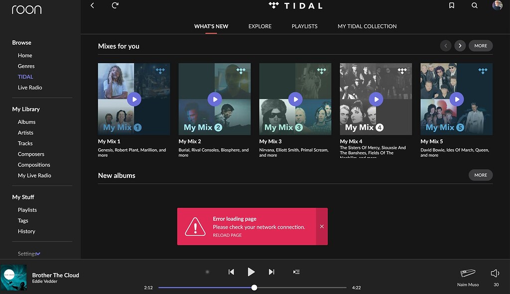 Tidal Issue error message - Nucleus Support - Roon Labs Community