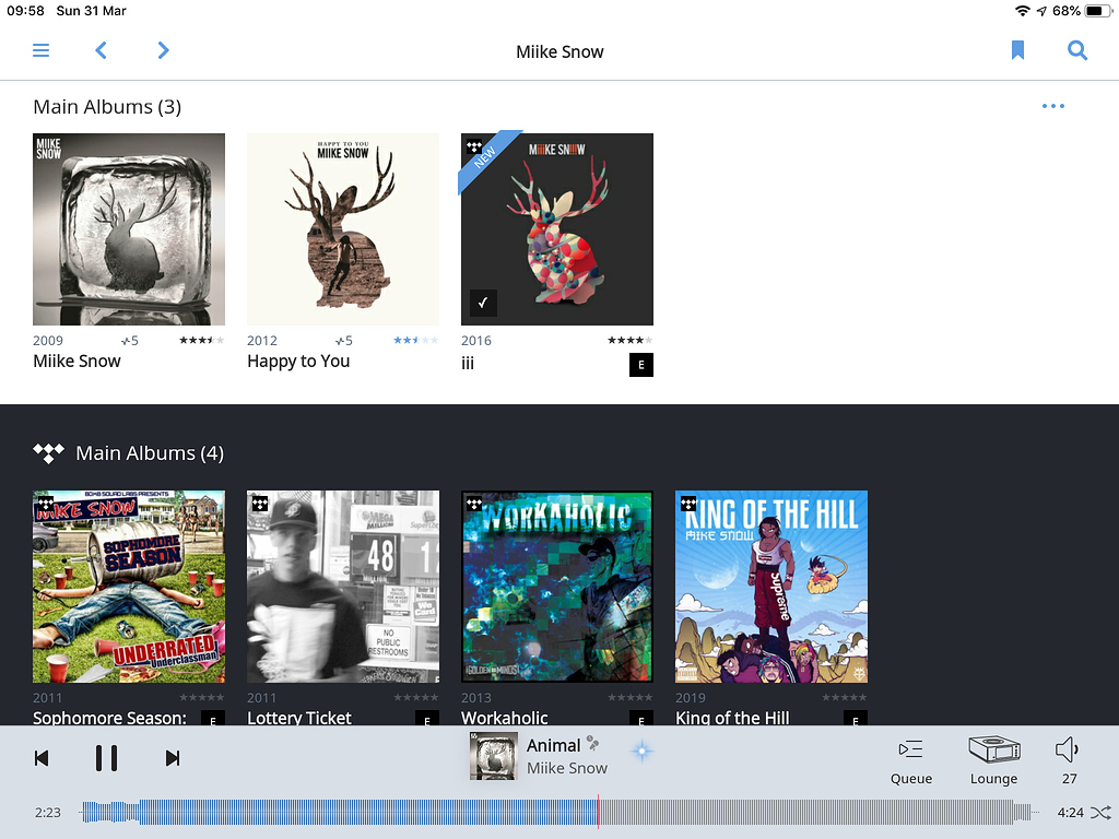 Miike Snow has Mike Snow albums mixed in - Metadata - Roon Labs Community