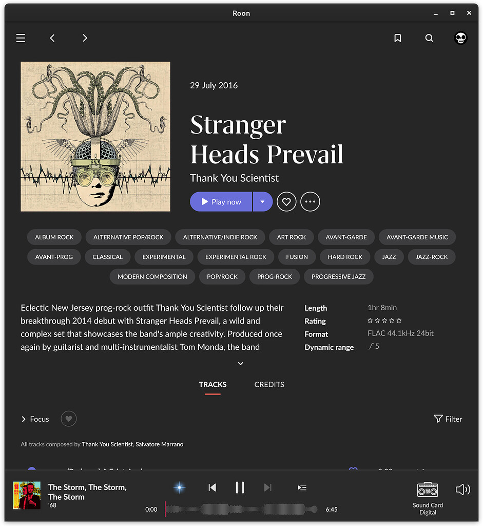 Dark theme grey tone displays differently for one album - Roon Software ...