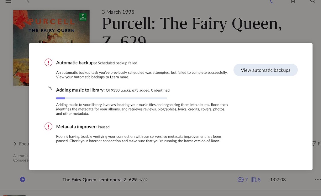 Metadata improver warning - Support - Roon Labs Community