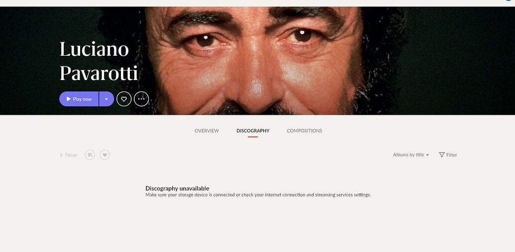 "Discography Unavailable" error [resolved, networking/DNS issues ...