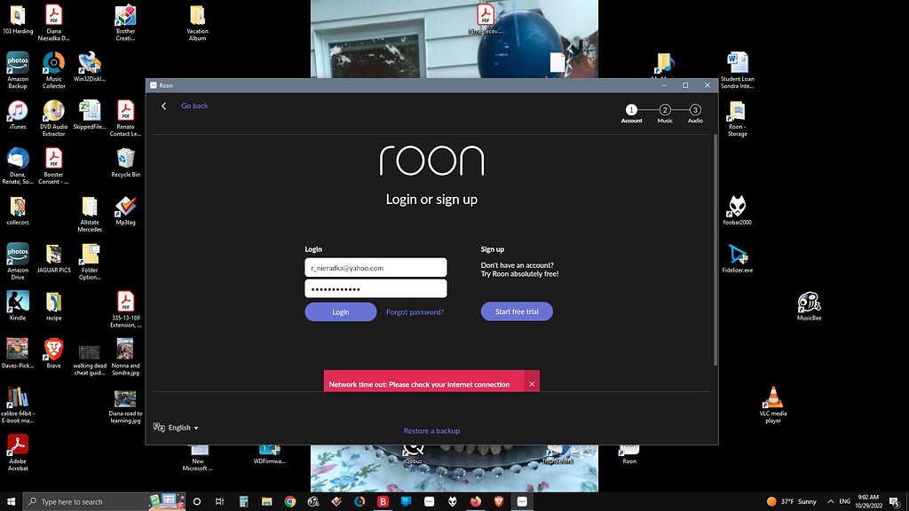 Unable to log into Roon - Offline - Support - Roon Labs Community