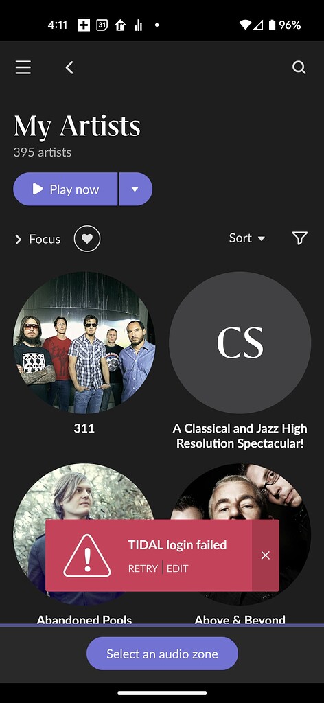 Tidal on Android Pixel 4a login issue - Support - Roon Labs Community
