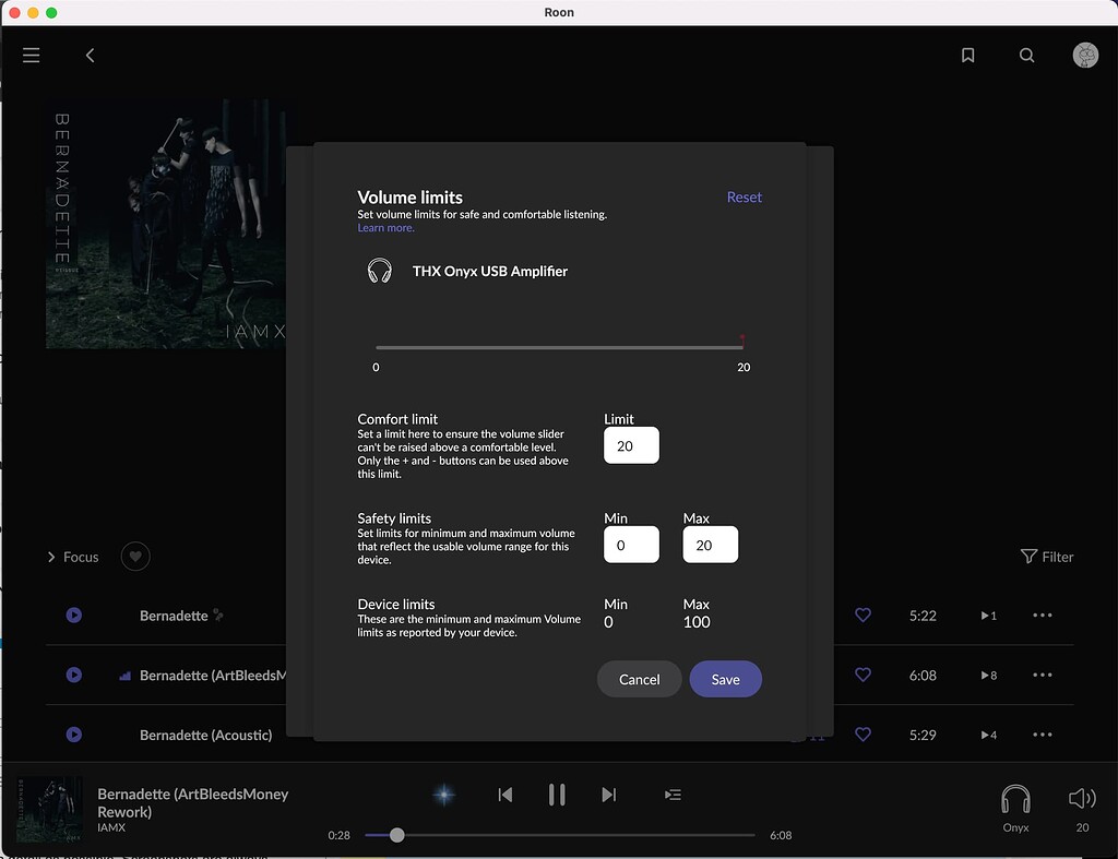 Volume limits ignored when device is reconnected - Support - Roon Labs ...