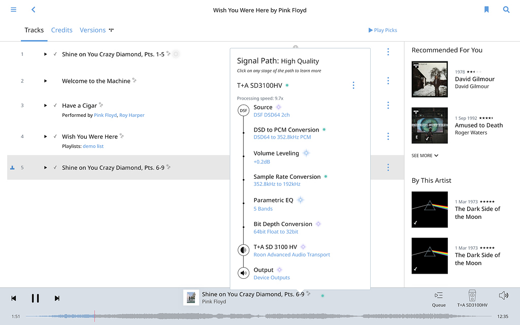 Need Help to stream DSD to SD3100HV - T+A - Roon Labs Community