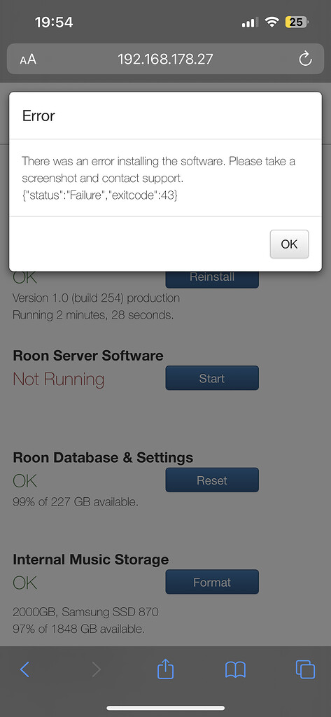 Roon server is not starting - Support - Roon Labs Community