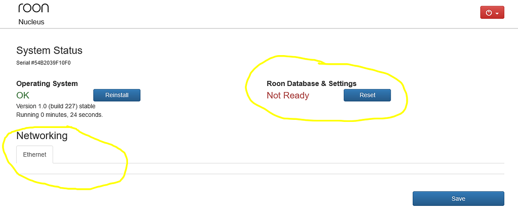 Roon Database and Settings Not Ready, also no network - Nucleus Support - Roon Labs Community