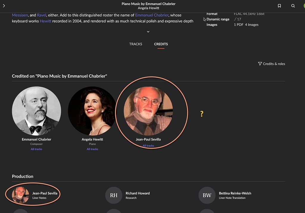 Crediting Quirk - Metadata - Roon Labs Community