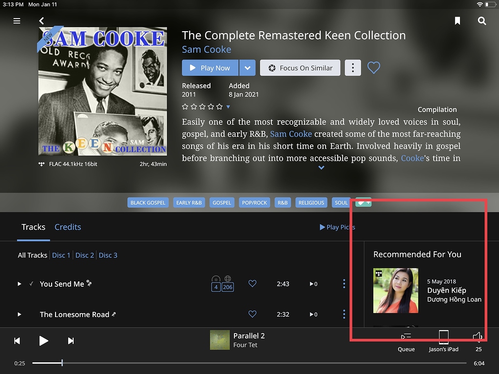 Recommended For You - Sam Cooke - Roon Software Discussion - Roon Labs ...