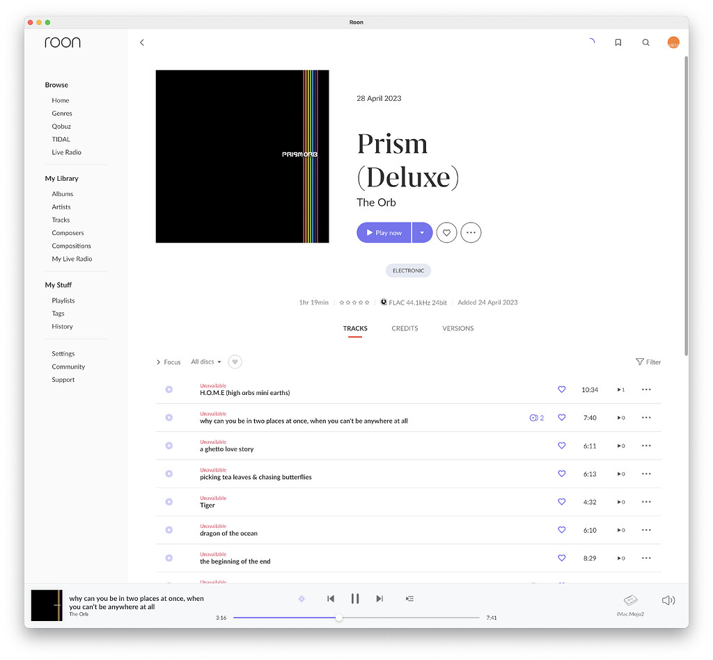 New Qobuz album tracks appear as "unavailable" on Roon - Support - Roon Labs Community