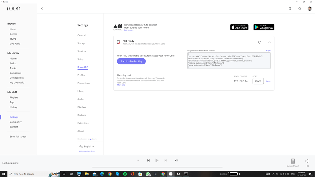 Roon Arc Unable To Connect Support Roon Labs Community