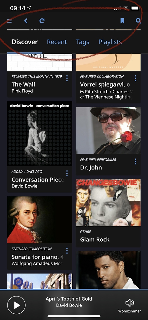 iOS Roon App Dark Mode Search field remains with the light theme ...