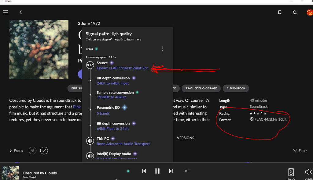 Pink Floyd Qobuz resolution not displaying correctly - Metadata - Roon Labs Community
