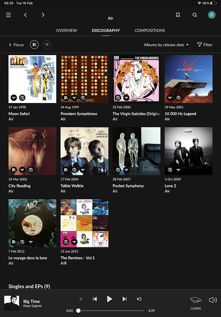 Overview / Discography Bug? - Support - Roon Labs Community