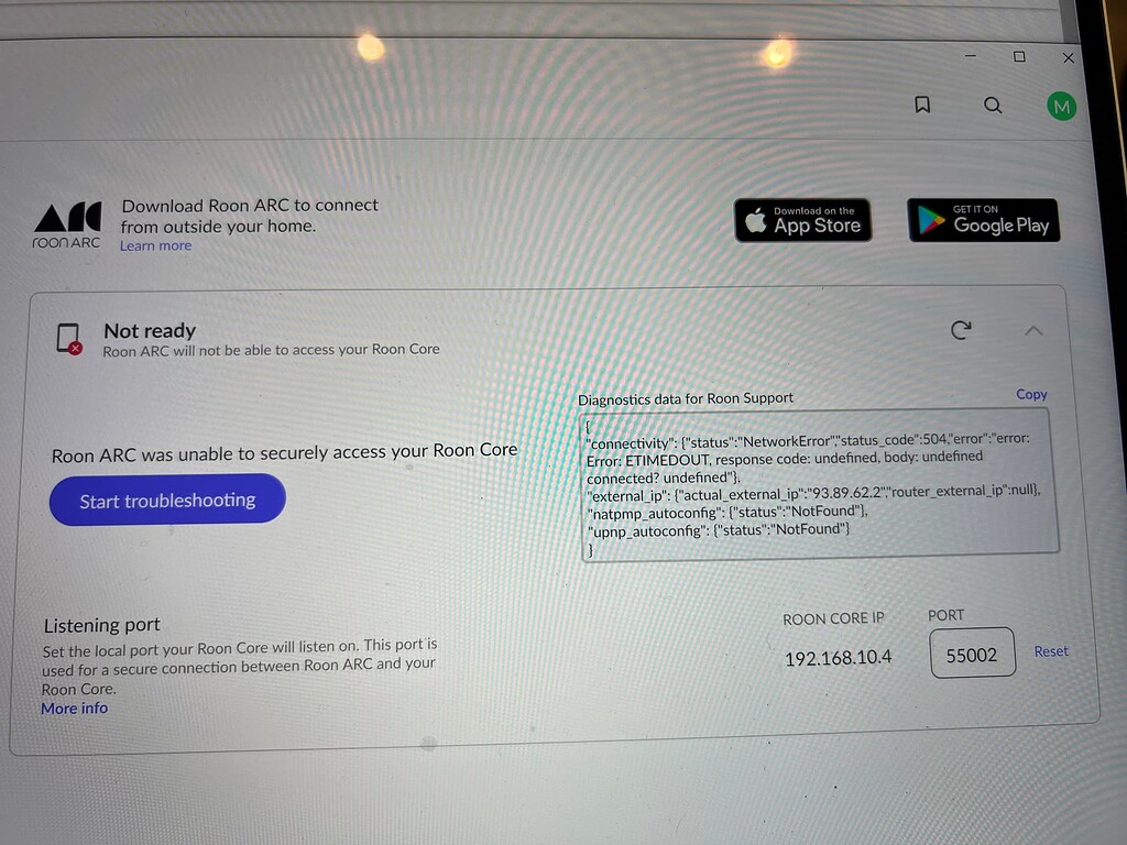 MM- Roon Arc Unable to Access Roon Core - ARC: Port Forwarding Help - Roon Labs Community