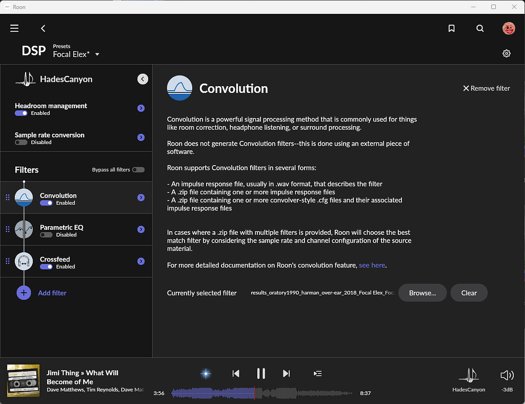 Convolution filters per channel - HQ Player - Roon Labs Community