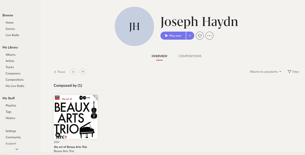 Roon does not recognise composers like Joseph Haydn - Roon Software ...