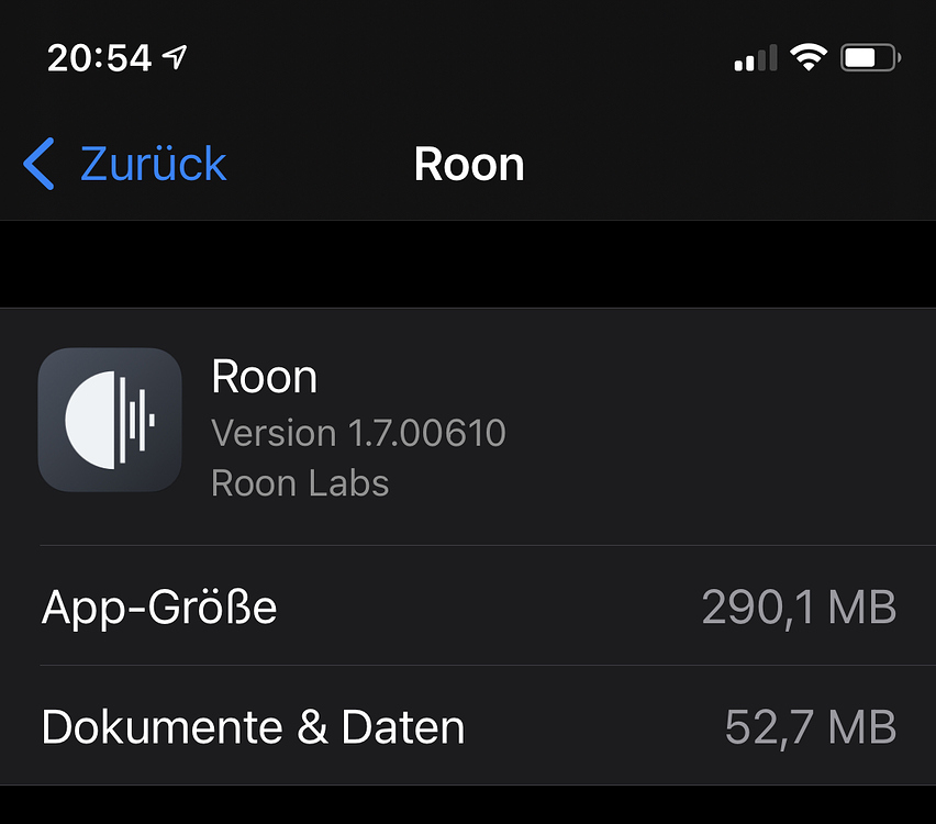 Roon Remote App is taking up over 1GB of space on iPhone? - Apple iPad ...