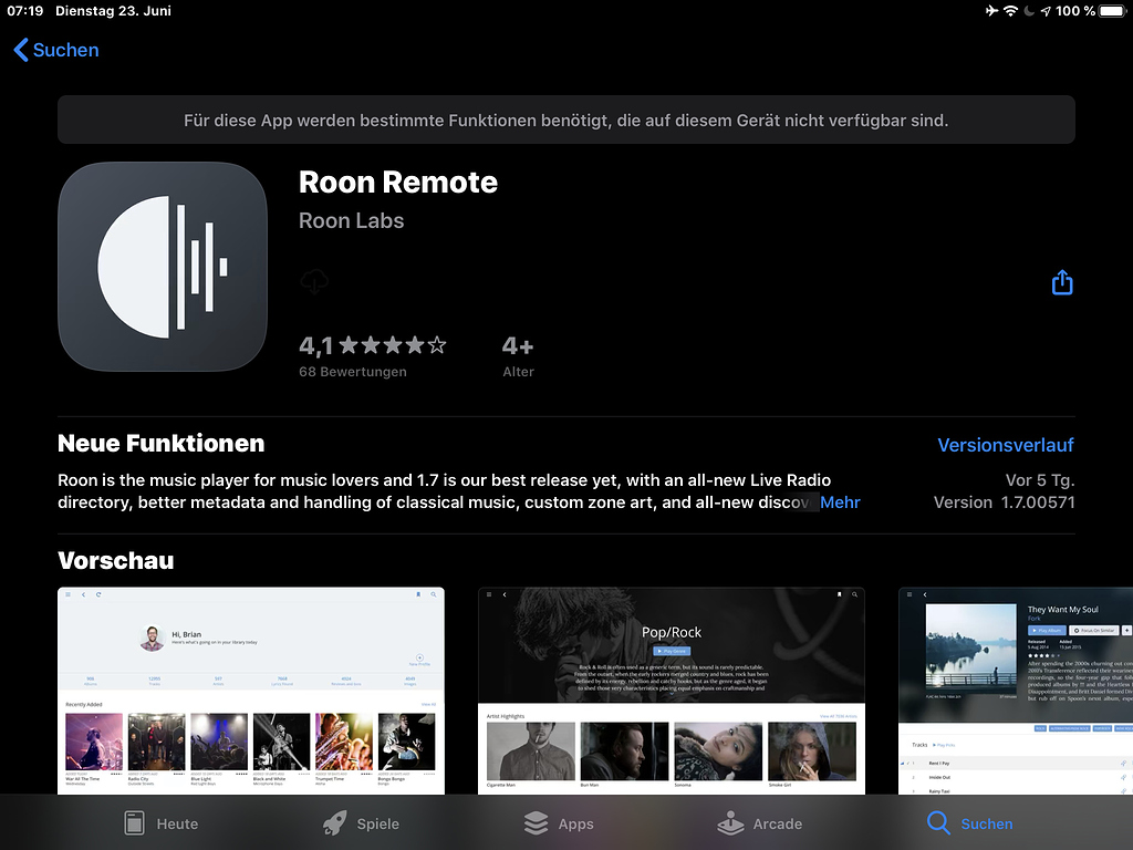 Unable to download roon remote to ipad mini 5 2019 - Tinkering - Roon ...