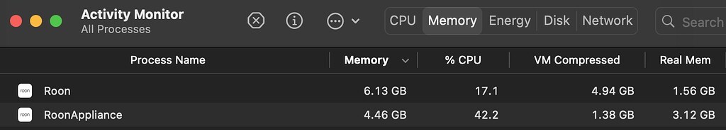 B1149 Roon client RAM hungry on an M1 - Early Access - Roon Labs Community