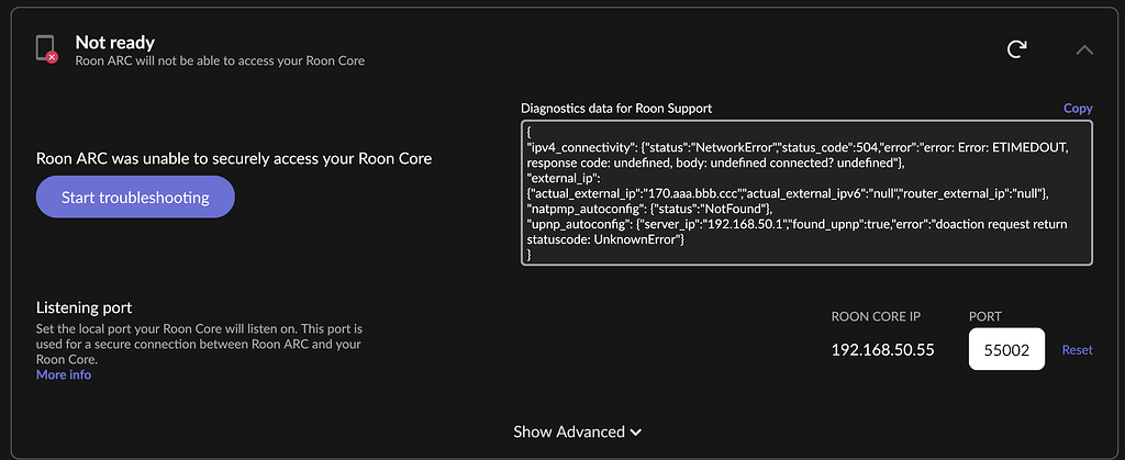 Roon Arc used to work, but not now - ARC: Port Forwarding Help - Roon ...