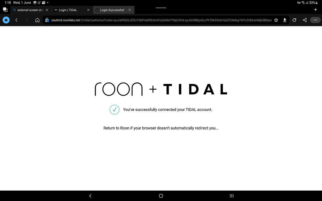 Tidal login failure build 952 - Support - Roon Labs Community