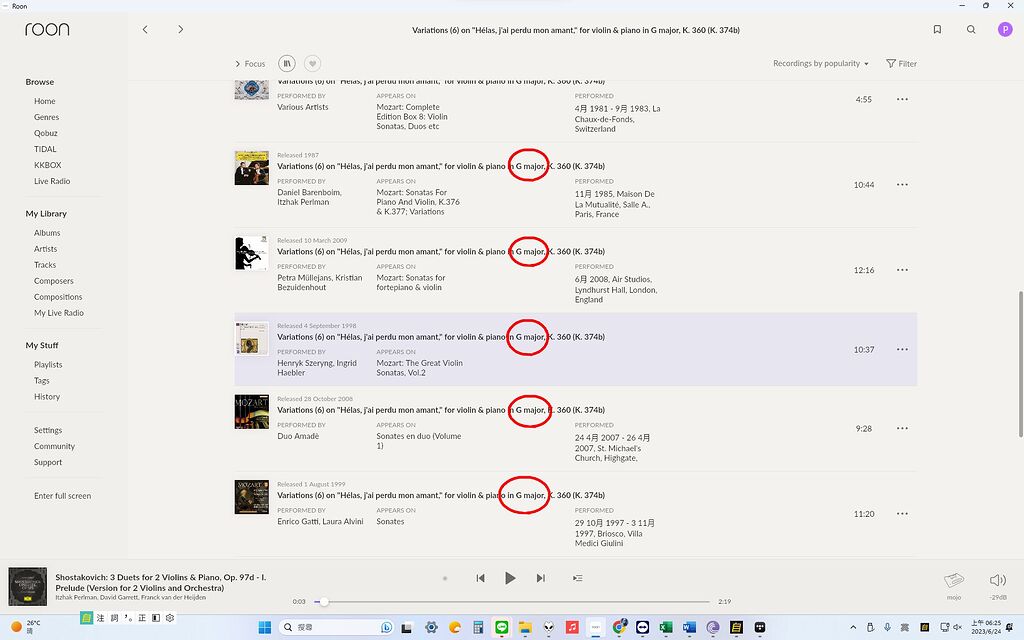 Wrong track matadata of mozart k360 k374b - Metadata - Roon Labs Community
