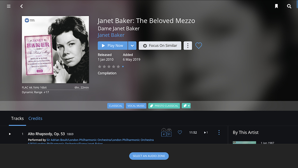 Janet Baker - The Beloved Mezzo - Metadata - Roon Labs Community