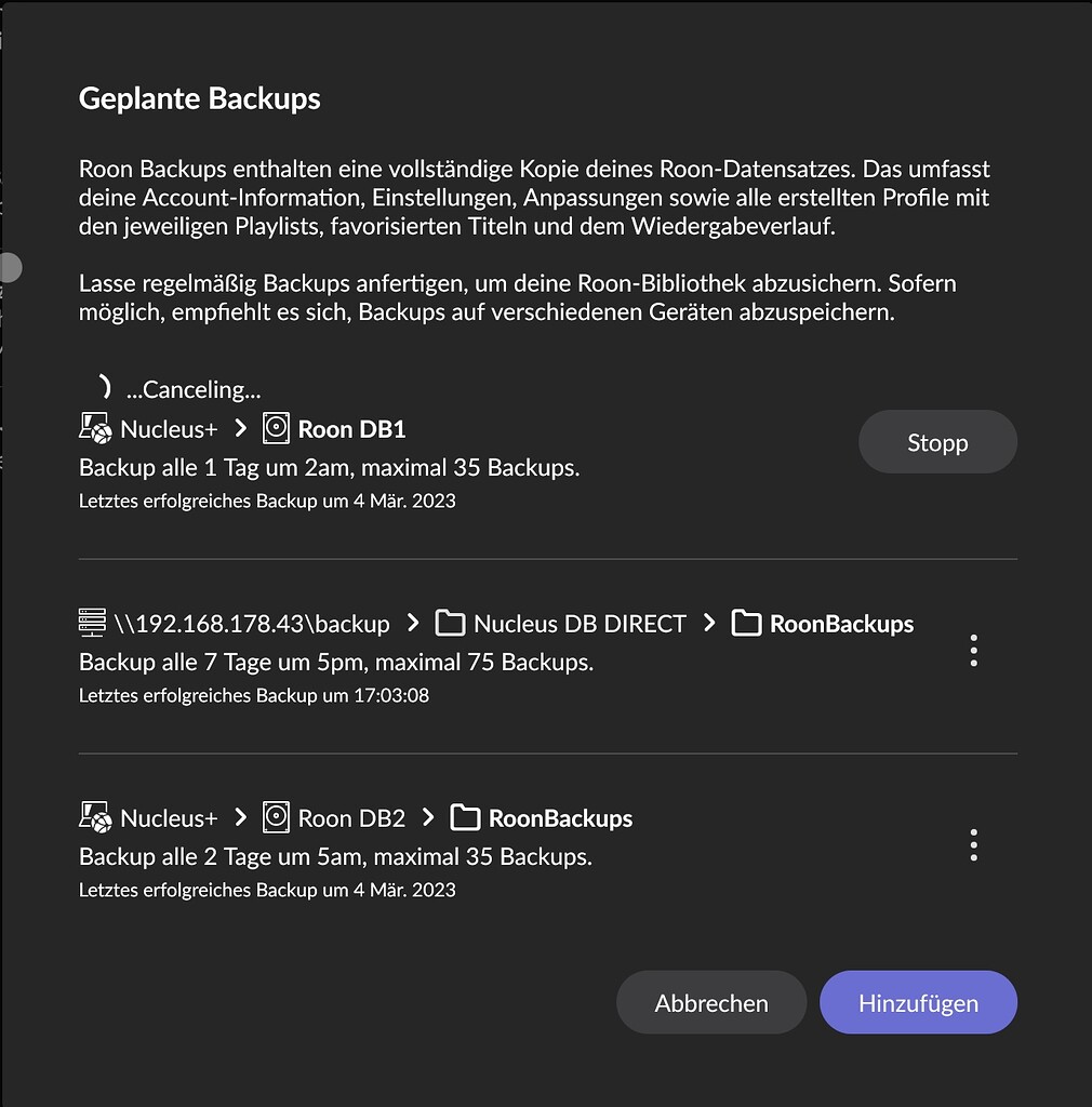Backup (automatic or manual) stuck - Support - Roon Labs Community