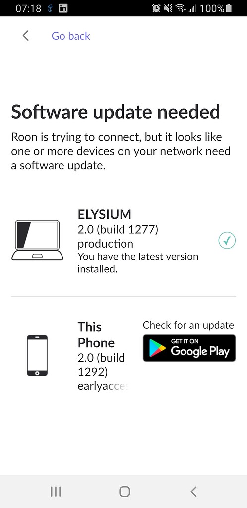 Roon Remote "Software Update Needed" it's updated - Support - Roon Labs ...