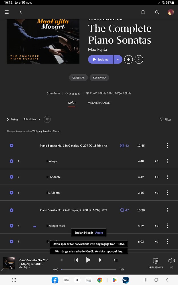 Unable To Play Mao Fujita Mozart Sonatas Support Roon Labs Community