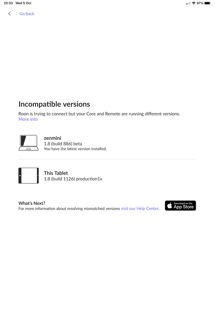 Incompatible versions - how do I update? - Support - Roon Labs Community