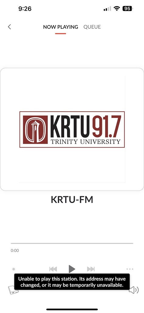 Unable to stream KRTU - Live Radio - Roon Labs Community