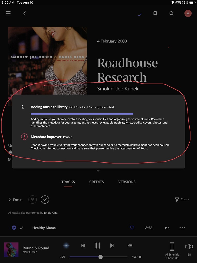 How do I stop Metadata Improver: Paused error? [Resolved - Reboot Core] - Support - Roon Labs ...
