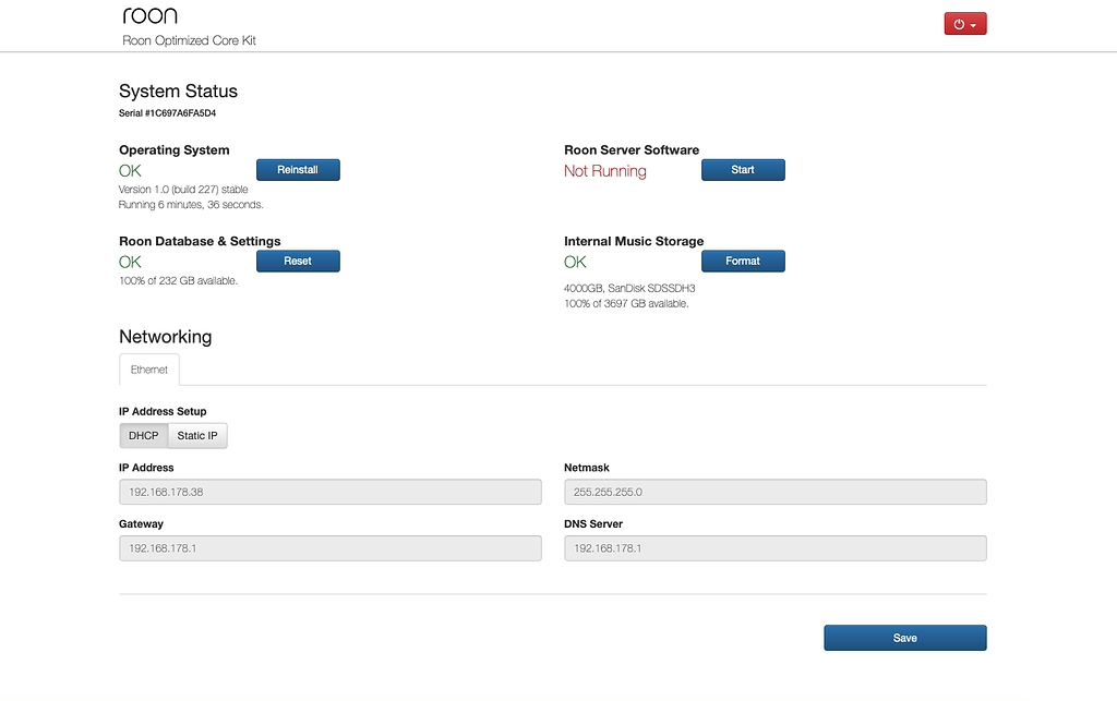 Roon Rock Server Software not running - ROCK - Roon Labs Community