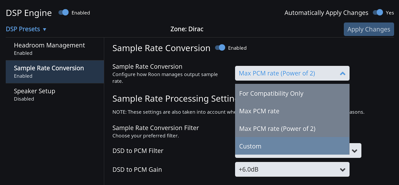 Upsampling PCM but not DSD - Roon Software Discussion - Roon Labs Community