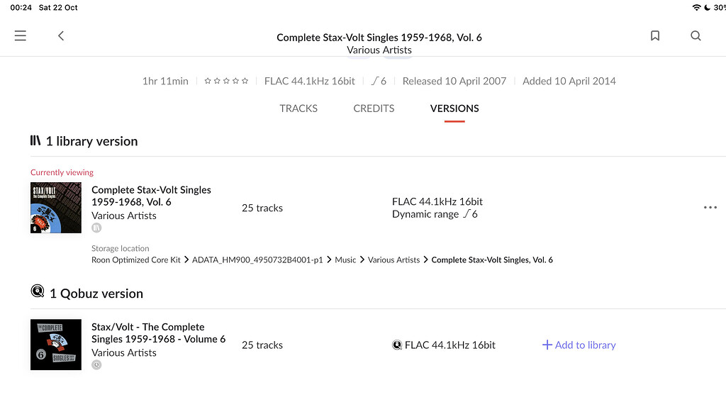Version albums with different song links between Qobuz and local - Metadata - Roon Labs Community