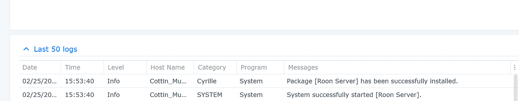 Synology - Roon Server installed but can't open - QNAP/Synology NAS ...