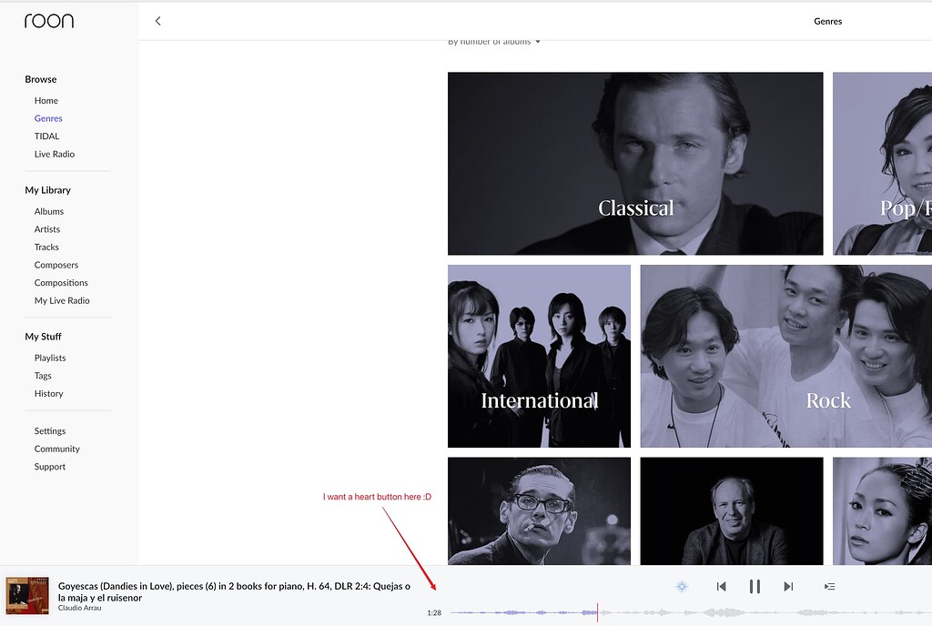 Quickly marking currently playing track as Favorite - Feature Suggestions - Roon Labs Community