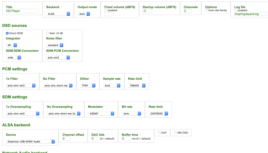 HQ Player settings - HQ Player - Roon Labs Community