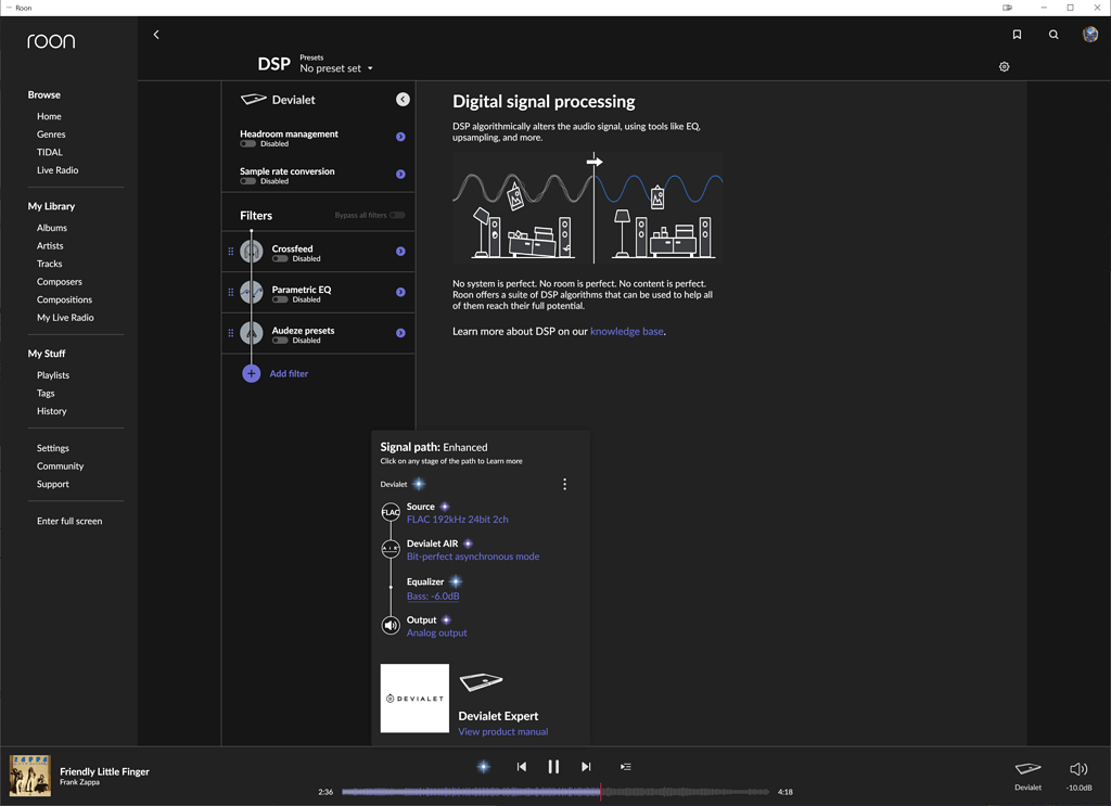 How to disable EQ - Support - Roon Labs Community