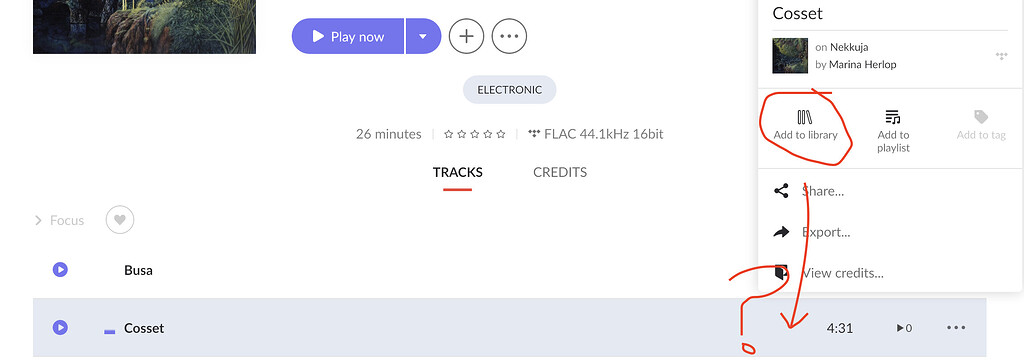 Roon "add to library" button per track - Roon Software Discussion - Roon Labs Community