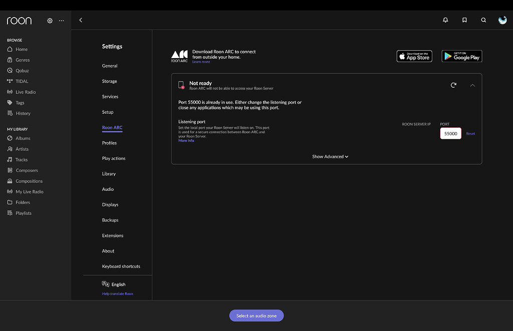 ARC is functioning but ARC settings in Roon indicate ARC is 'not ready ...